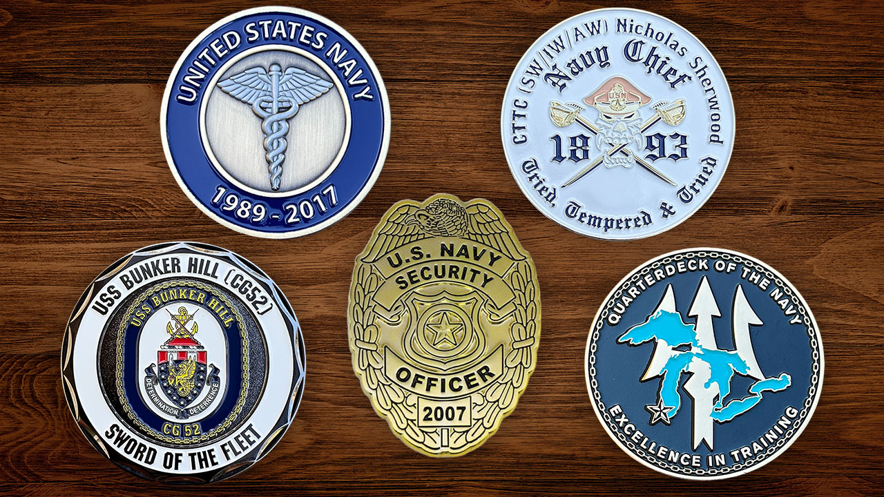Custom Navy Coins to honor Navy service